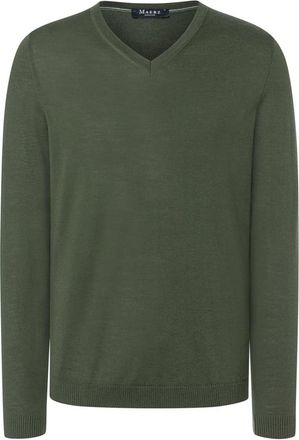 Maerz Leichter Pullover aus Merinowolle mit V-Ausschnitt in