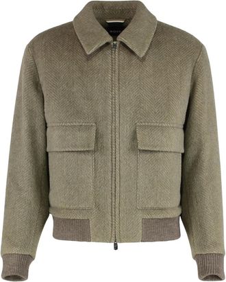 HUGO BOSS Homme, Vestes, Brun, Taille: XL Veste coupe d&eacute;contract&eacute;e en m&eacute;lange dalpaga &agrave; motif chevrons