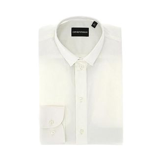 Emporio Armani Stretch-Popeline-Hemd - - Shirts - Herren - Wei&szlig; - XL