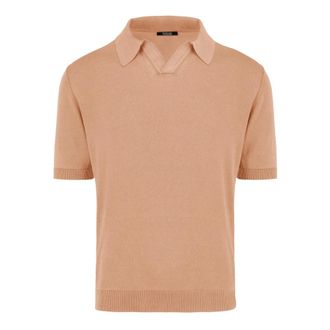 Bomboogie Homme, Pulls, Beige, Taille: L Pull en coton &agrave; col ch&acirc;le