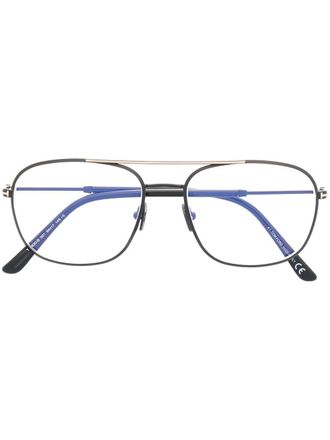 Tom Ford Eyewear lunettes de vue à monture pilote - Noir