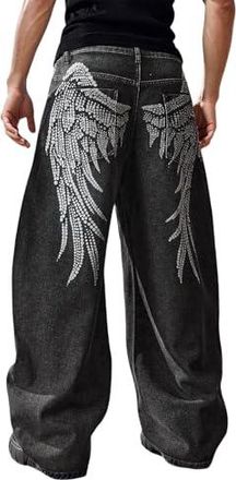 Generic Jean Homme Jeans Homme Jean Homme Regular Confortable Classique Automne Hiver Ample R&eacute;tro Coupe Droite - D&eacute;contract&eacute;, Confortable, Esprit Vintage Inte