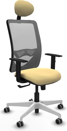 Piqueras y Crespo B&uuml;rostuhl Zulema mit 1D-Armlehnen, h&ouml;henverstellbarer Lendenwirbelst&uuml;tze und festem Kopfteil, ausgestattet mit 3 Positionen und Schneidschaum, Grau/Cr