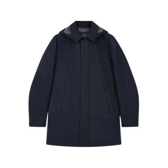 Herno Homme, Manteaux, Bleu, Taille: XL Long Raincoat