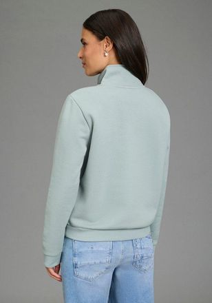 Laura Scott Sweater Modisch verk&uuml;rzt mit Troyer-Kragen und Rei&szlig;verschluss&shy;