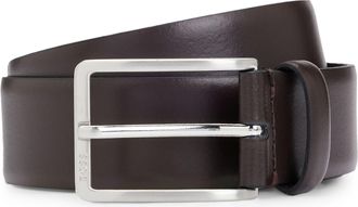 BOSS Herren Erman-L Sz35 G&uuml;rtel aus italienischem Leder mit Dornschlie&szlig;e Dunkelbraun 115