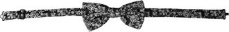 Dolce & Gabbana Black Floral Silk Adjustable Neck Men Bow Tie