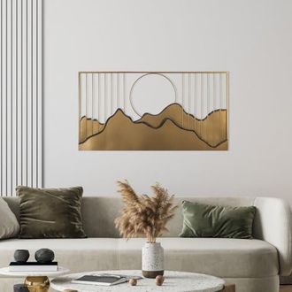 Hanah Home Hand-Painted Decorative Metal Accessory, 114 x 4 x 60 cm, 100% Metal (0.8 mm) | Unique Color Variations for Stylish Home Decor