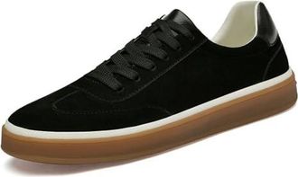 Generic NYSBH Tenis Masculino Chaussures de skate en cuir pour homme Chaussures de marche d&eacute;contract&eacute;es classiques &agrave; lacets, Noir, 40 2/3 EU