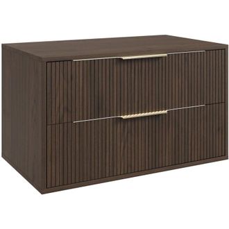 Badplaats Badplaats Meuble sous-vasque Rimini 80 cm - Noyer brun - Meuble