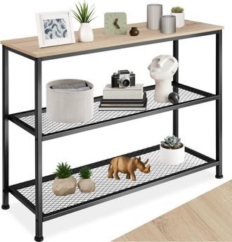 TecTake Industrial Konsolentisch schmal, Bartisch Konsole, Kommode mit 2 Ablagen, Beistelltisch für Wohnzimmer Flur, Sideboard, Regal oder Blumenbank - Indust