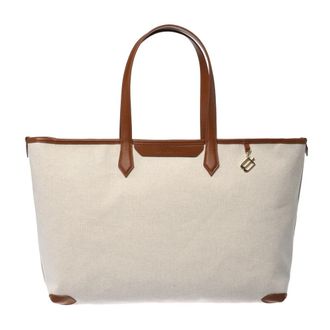 Baldinini Canvas Tote Bag - - Bags - Damen - Beige - ONE SIZE