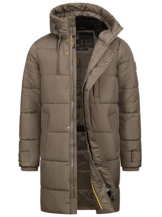 Indicode Herren INStuds lange Winterjacke mit Kapuze | Mantel Gefütterter Parka für Männer Morel, 3XL