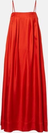 Asceno Bedrucktes Maxikleid Heather aus Seiden-Twill