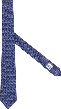 Boggi Milano Homme, Accessoires, Bleu, Taille: ONE Size Cravate en soie &agrave; motif &eacute;trier