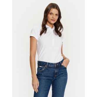 Guess Poloshirt W4GP62 KBZV1 Wei&szlig; Slim Fit