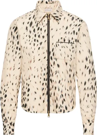 Moncler Moncler Chemise Zipp&eacute;e &Agrave; Imprim&eacute; Animalier, Femme, Blanc, Taille: 38