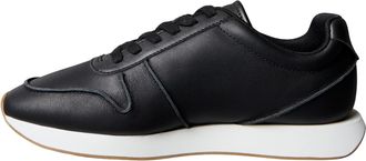 Calvin Klein Damen Retro Runner Lace Up LTH Pinch Yw0Yw02025 Low Top, Black (Black/Vaporous White/Gum), 39 EU