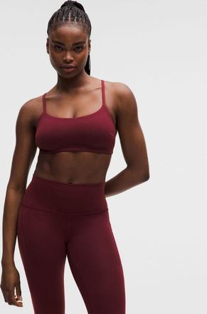 lululemon Brassi&egrave;re Wunder Train dos nageur &agrave; fines bretelles Maintien l&eacute;ger, bonnets C/D pour Femmes - Burgundy - Taille 10
