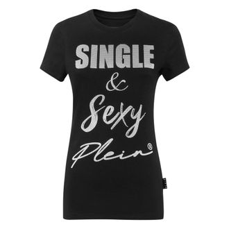 Philipp Plein Femme, Tops, Noir, Taille: 38 FR T-Shirt Col Rond