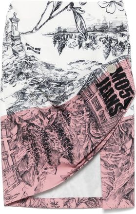 Moschino jupe courte à imprimé graphique - Blanc