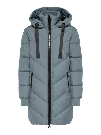 Jacqueline de Yong JDY Damen Steppjacke JDYSkylar Padded gesteppter Parka mit Kapuze 15207784 Stormy Weather/Black L