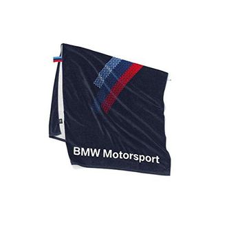 BMW Serviette de plage BMW Motorsport - Serviette de bain moderne ray&eacute;e bleu - 100% coton - 180 x 80 cm