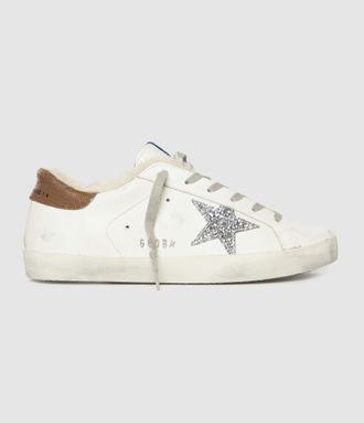 Golden Goose Baskets Super-Star White Silver Taupe Beige