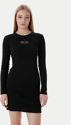 Tommy Jeans Kleid f&uuml;r den Alltag Linear DW0DW21902 Schwarz Slim Fit