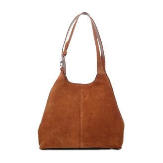 Coccinelle Femme, Sacs, Brun, Taille: ONE Size Sac &agrave; main en daim et cuir grain&eacute;