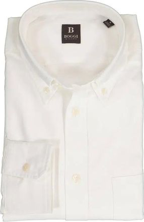Boggi Milano Herren Hemd wei&szlig; Oxford