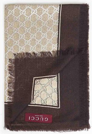 Gucci GG Laminated Wool Shawl - Brown
