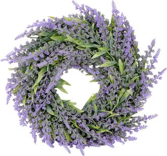 Pretyzoom K&uuml;nstlicher Lavendelkranz Girlandendekoration T&uuml;rkr&auml;nze Zum Aufh&auml;ngen Violett Realistische Partykr&auml;nze F&uuml;r Zuhause Und Hochzeiten Wandh&auml;nger