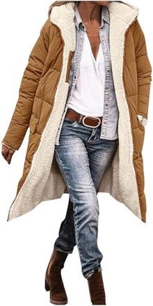 Generic Manteaux dhiver pour femmes UK, Manteau long &agrave; double face avec capuche, Manteau thermique imperm&eacute;able pour le plein air pour la saison hivernale, mar