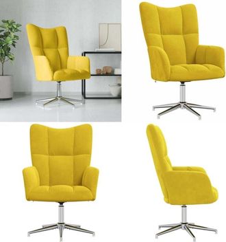 vidaXL Relaxsessel Senfgelb Samt - Samtsessel - Sessel Gelb - Wohnzimmersessel - Drehsessel - Lounge Chair - Home & Living