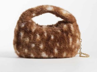 Accessorize sac &agrave; main en faux-fur imprim&eacute; cerf-Multi