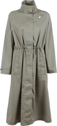 K-Way Femme, Manteaux, Vert, Taille: 42 FR Barbrein Cotton 3Layers Af Lungo