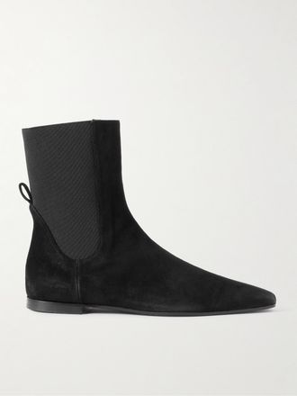 Toteme Ankle Boots Aus Veloursleder - Schwarz