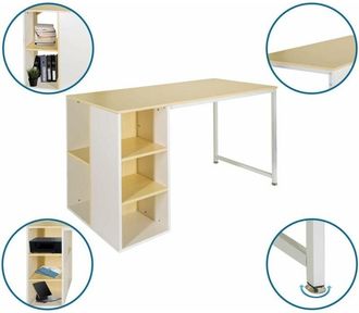 hjh OFFICE [NEUWERTIG] Hjh Office Schreibtisch Computertisch Workspace H Ii 120x60 Cm Weiß Eiche