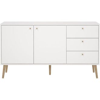 ebuy24 Bodo Sideboard 2 T&uuml;ren, 3 Schubladen wei&szlig;