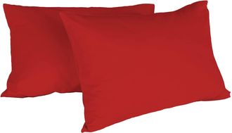 Italian Bed Linen Max Color Kissenbezugspaar, Baumwolle, Rot, 2