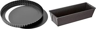 Original Kaiser Classic Tarteform mit Hebeboden 28 cm, Quicheform antihaftbeschichtet, 1 - Pack & Classic Backform Kastenform 30 x 11 x 8 cm, Königskuchenform antihaf