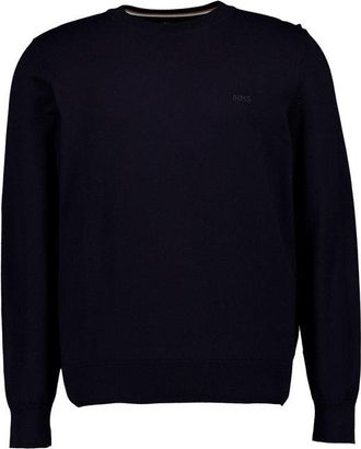 HUGO BOSS Herren Pullover blau Baumwolle unifarben