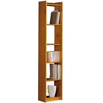 PEGANE &Eacute;tag&egrave;re de rangement / biblioth&egrave;que en bois de pin massif coloris miel - Longueur 40 x Profondeur 28 x Hauteur 200 cm