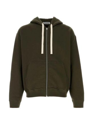 Jil Sander Sweat-shirt en coton vert olive