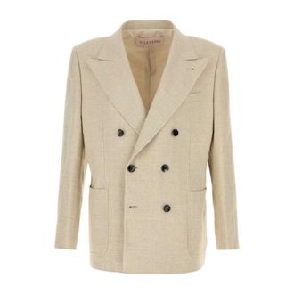 Valentino Garavani Leinenmischung Blazer - - Suits - Herren - Beige - L