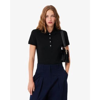 Lacoste Polo aus Stretch-Piqu&eacute;-Baumwolle - - Tops - Damen - Schwarzk - XS