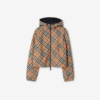 Burberry Wendbare Cropped-Jacke in Check, Size: XXS