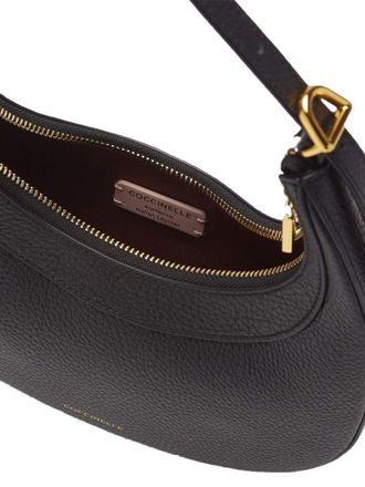 Coccinelle Womens Mini Hobo Bag Black Cowhide - Shoulder-Bags