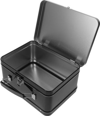 Luxshiny Vintage Metall Lunchbox mit Henkel und Fest Verbundenem Deckel Auslaufsicherer Blechdosen Beh&auml;lter mit Verschluss Praktische Aufbewahrungsbox f&uuml;r Snac